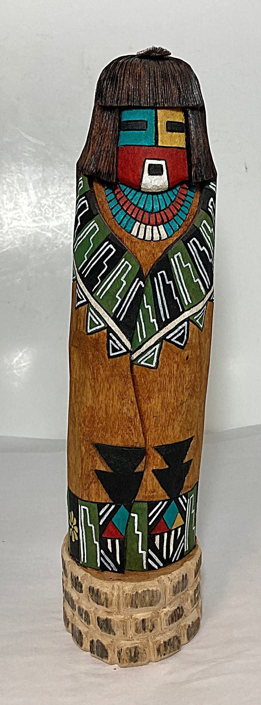 Artist Signed Hopi Hand Carved and Hand Painted Kachina / White Chin ...