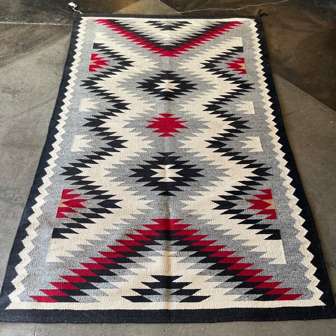 Vintage Navajo Eye Dazzler Rug / Extremely Well Made Native American ...