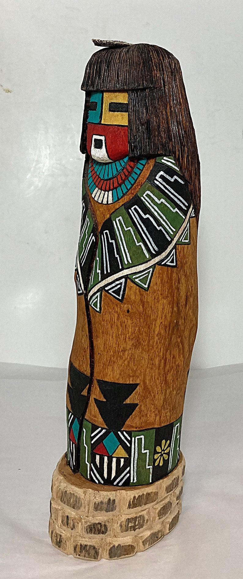 Artist Signed Hopi Hand Carved and Hand Painted Kachina / White Chin ...