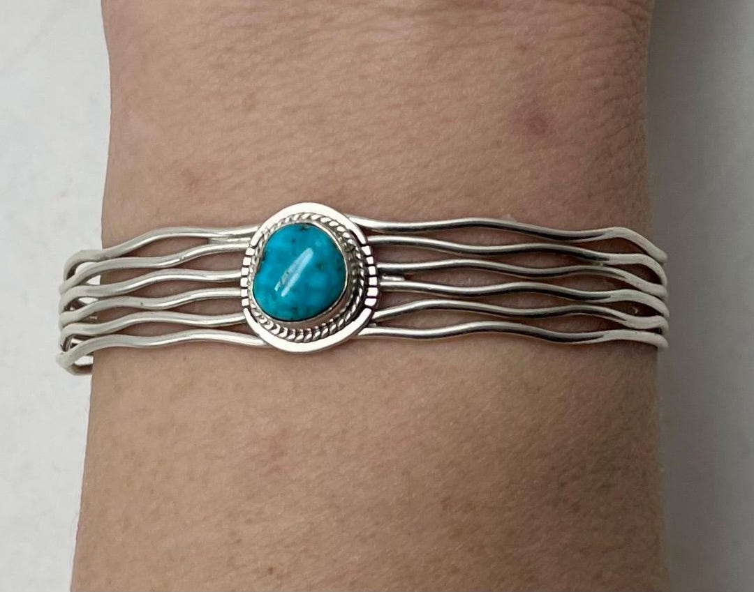 Artist Signed Native American Handmade Sterling Silver Cuff Bracelet ...