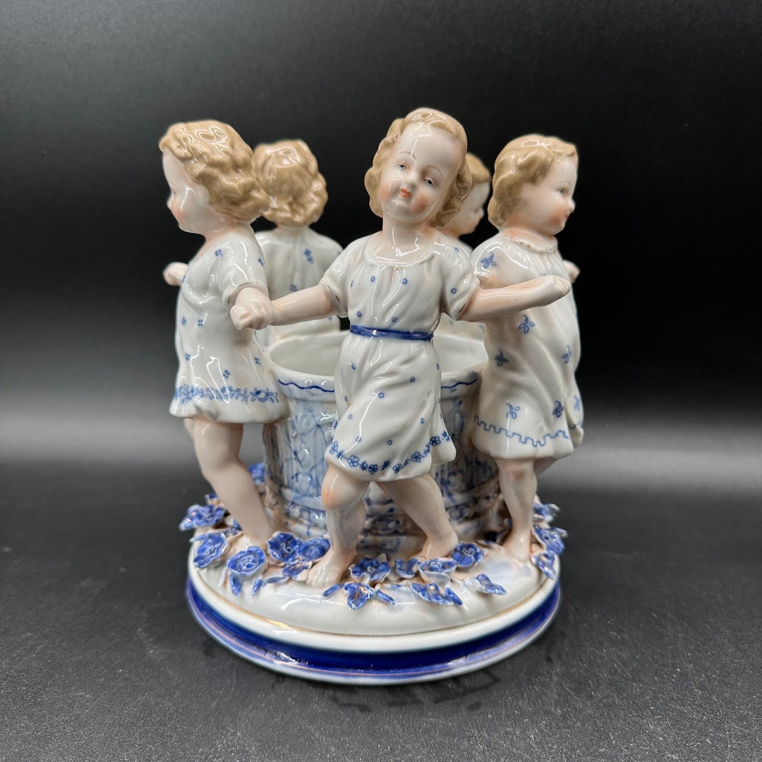 Ernst Bohne (and Sohne) Ring Around the Rosie Figural Cachepot ...