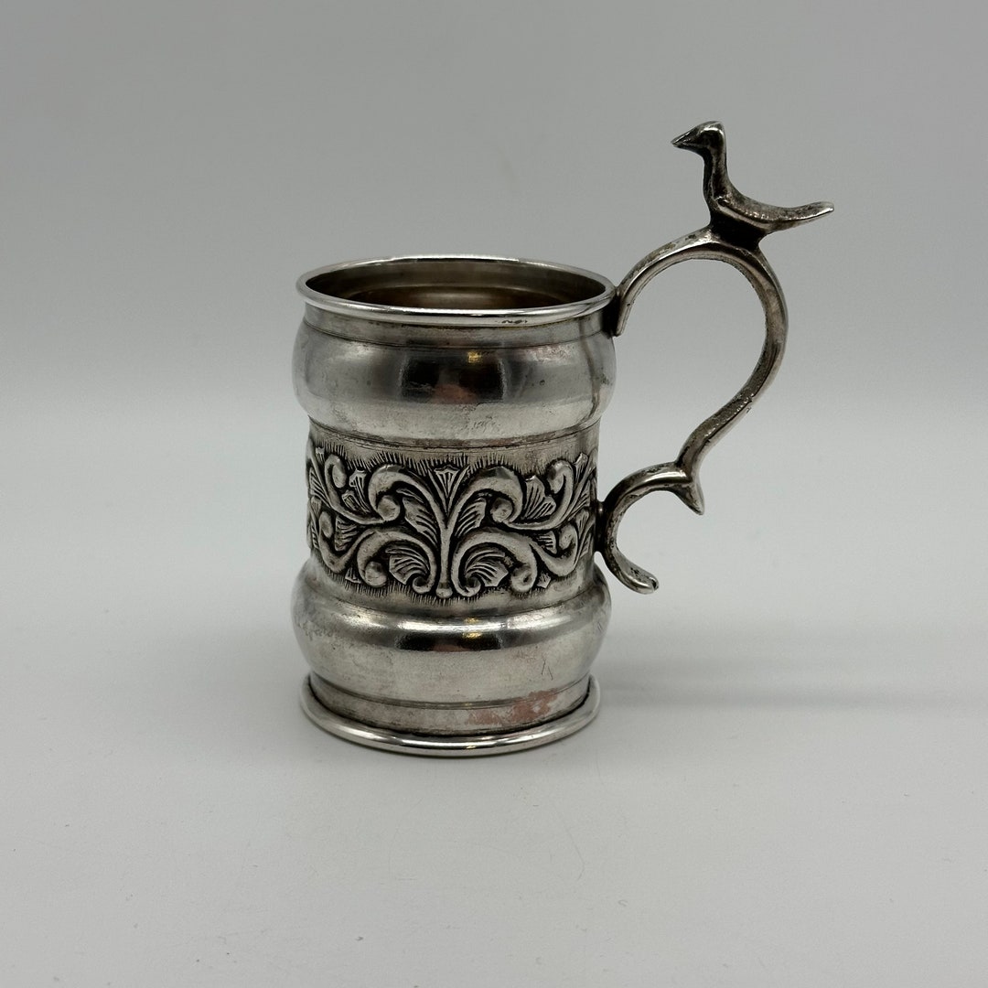 Victorian Era Ornate Silverplate Tankard Baby Baptism Cup With Bird ...