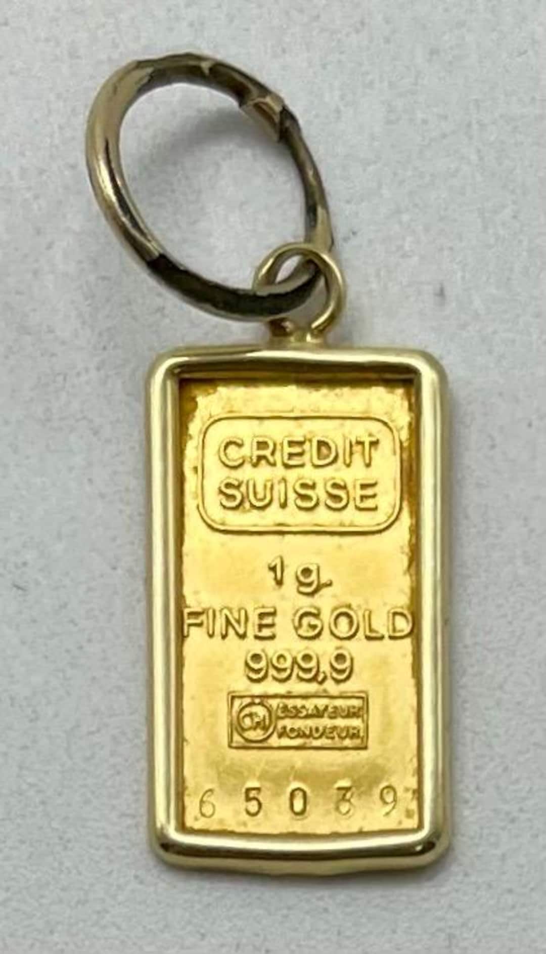 Small Gold Bar / Small 999.9 Fine Gold Bar Keychain / Pendant / Charm ...