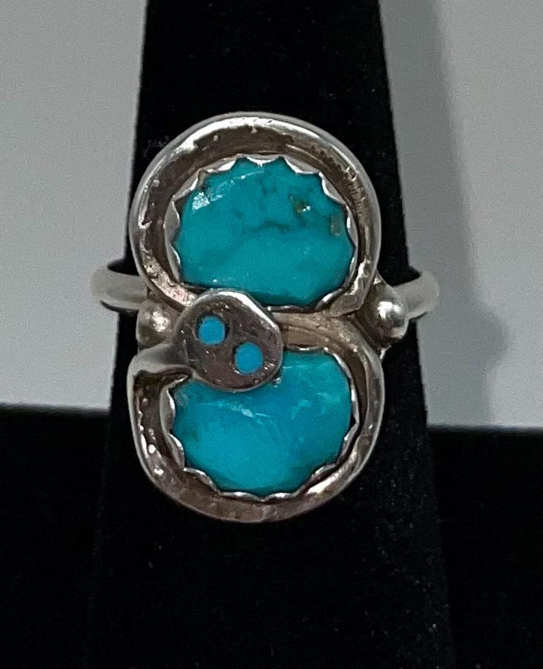 Snake Ring / Effie Calavaza Signed Zuni Handmade Sterling Silver and ...
