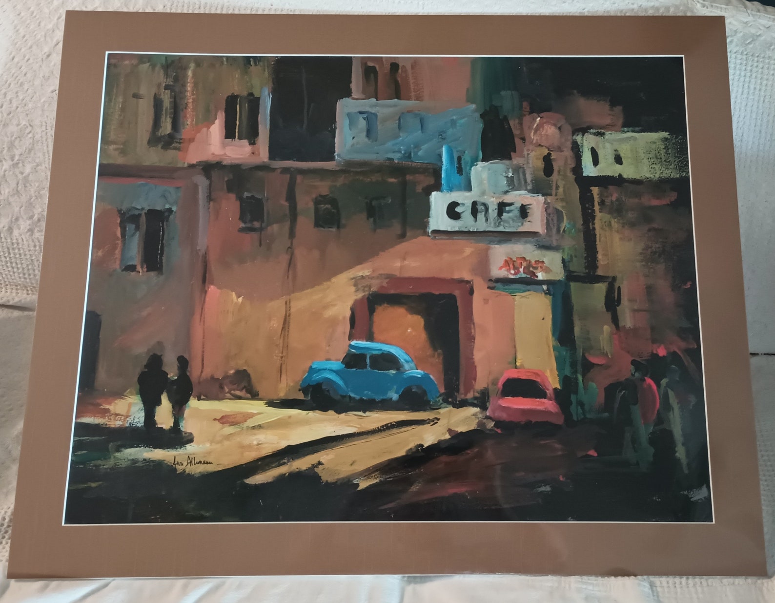 Film Noir / Pulp Fiction Style Night Street Scene Acrylic on Paper - Etsy