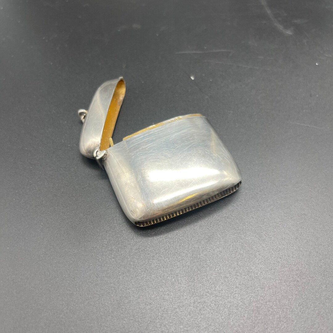 Vintage Matches Case / Electroplated Nickle Silver Match Case ...