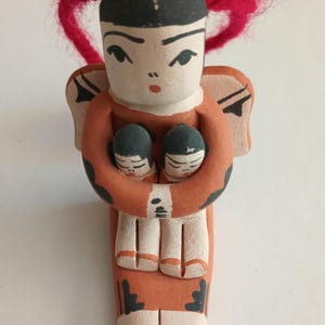 Miniature Native American Pueblo Pottery Figural Ornament by Angel and ...