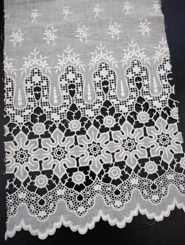 Set of Ten Antique Embroidery Panel Samples Broderie Anglaise ...