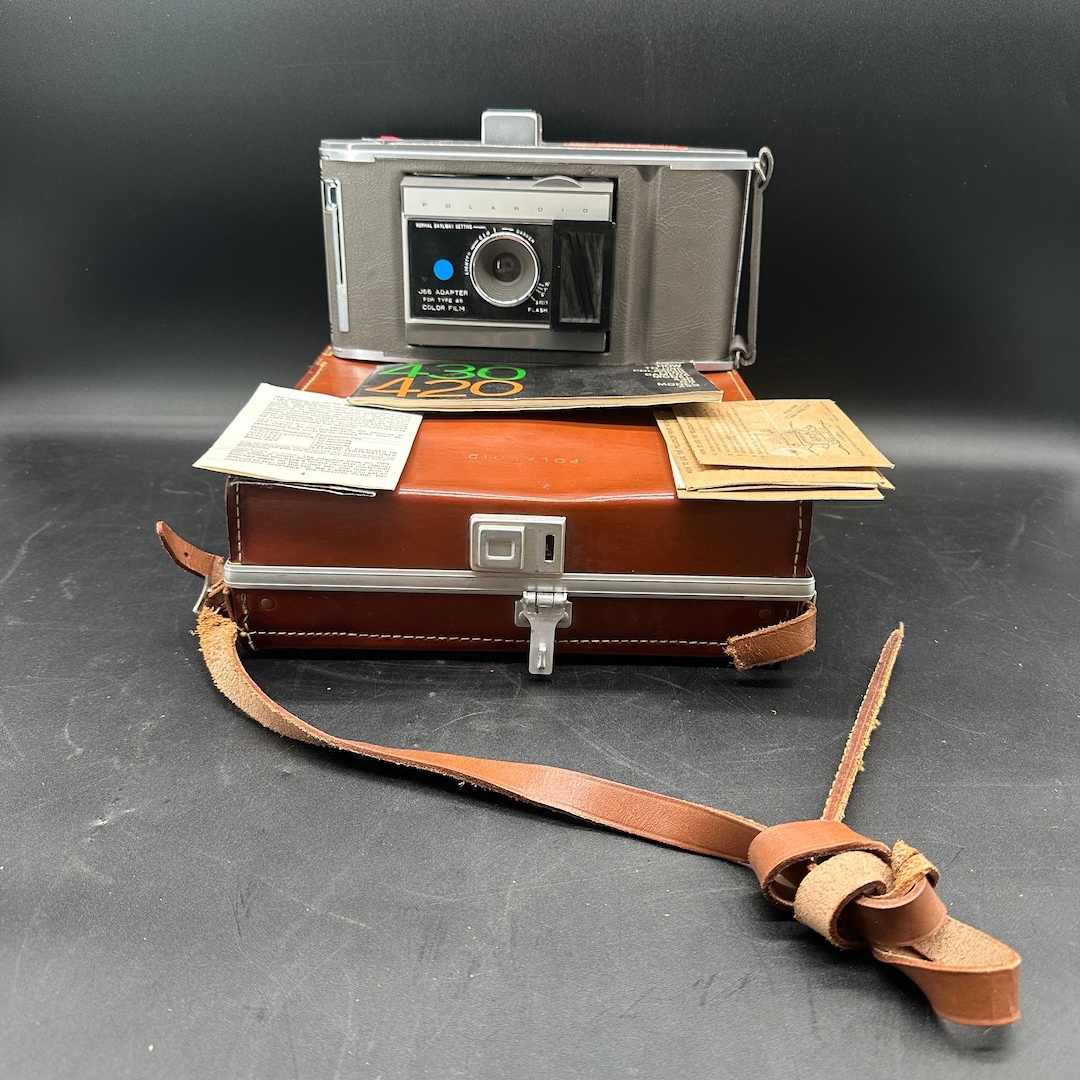 Polaroid Model J66 Land Camera With Leather Case and Manual / Vintage Polaroid Camera With Case ...
