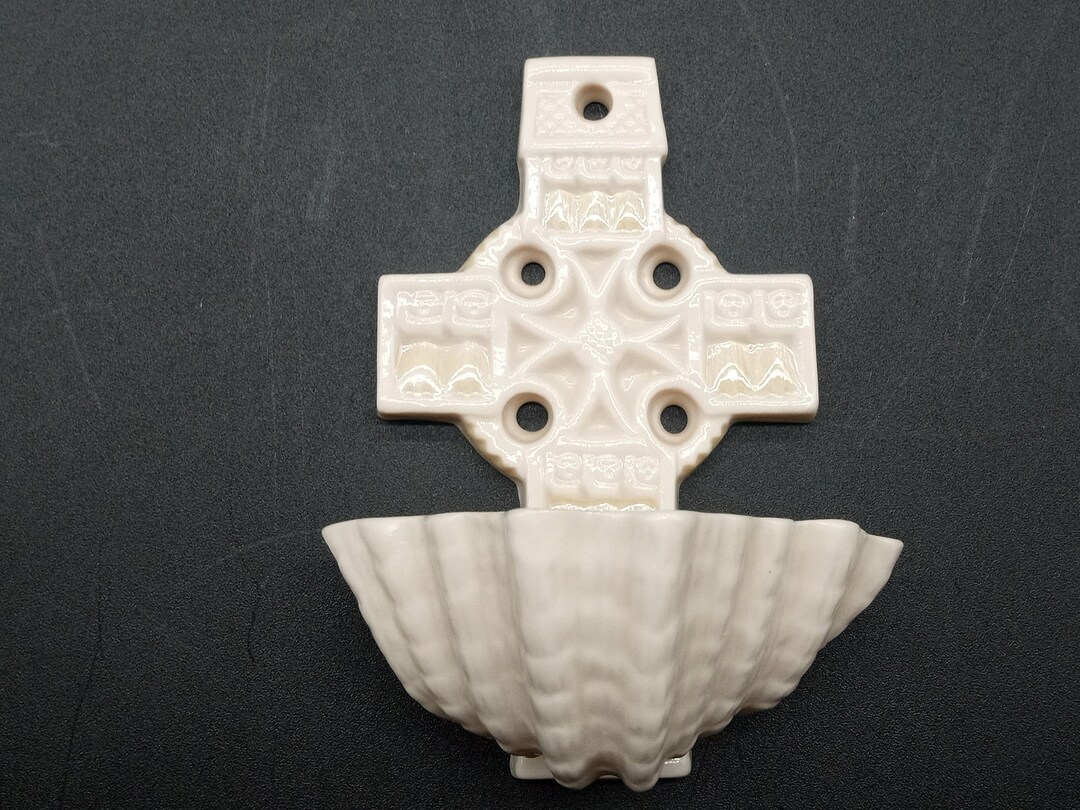 Belleek Parian China/ Porcelain Celtic Cross/ Cross With Water Front ...