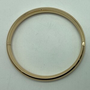 14 Karat Gold Bangle Bracelet With Locking Slide Clasp and Hinge Joint ...
