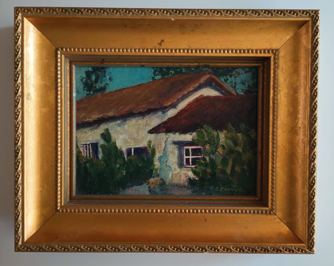 Small Framed Estate Oil on Board California Hawaii Artist Theodore "ted ...