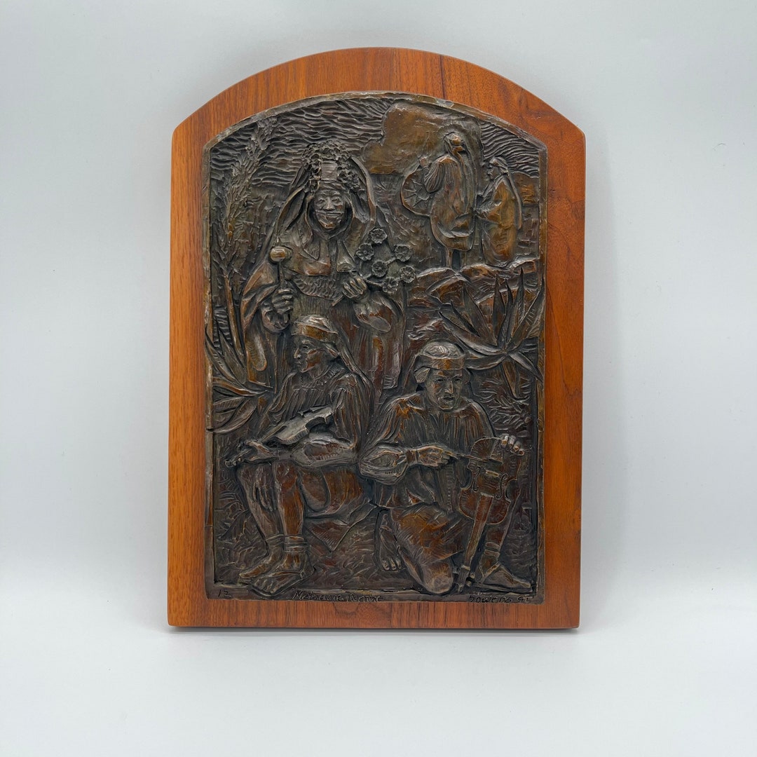 Russell Bowers Bronze Relief Plaque / Vintage 1995 / Bronze and Wood ...