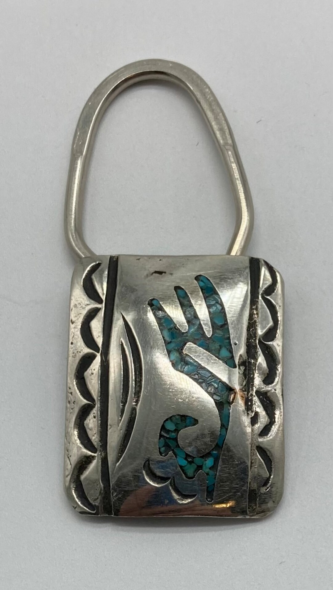 Vintage Willie Nezzie Signed Navajo Handmade Sterling Silver Keychain ...