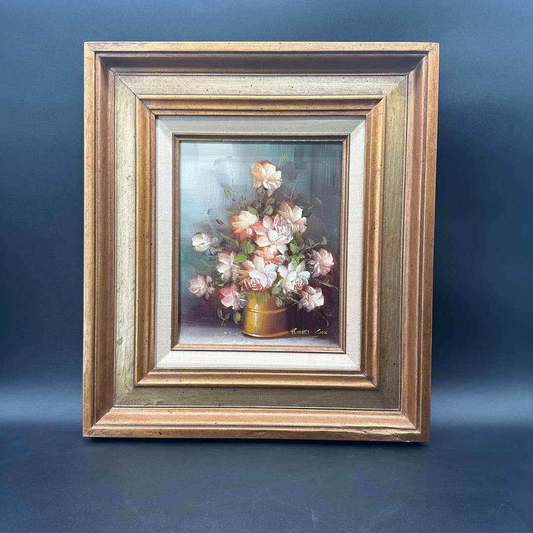 Robert Cox Signed Original Oil on Canvas Floral Painting / Framed ...