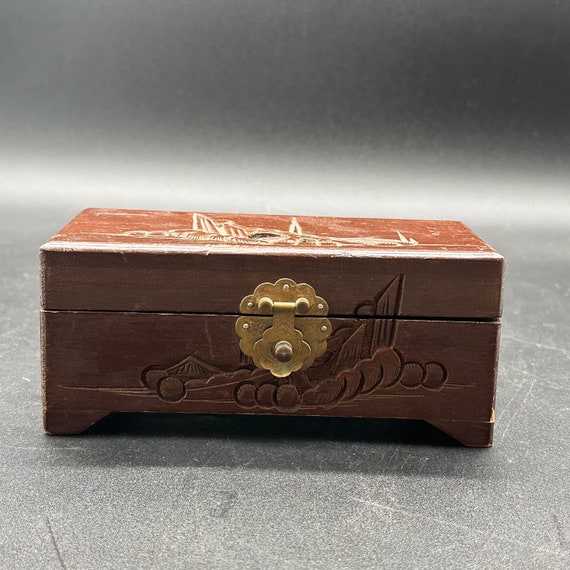 Vintage Asian Wooden Carved Nesting Boxes / Set of 3 … - Gem