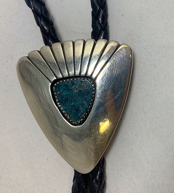 Artist Signed Native American Handmade Bolo Tie With … - Gem
