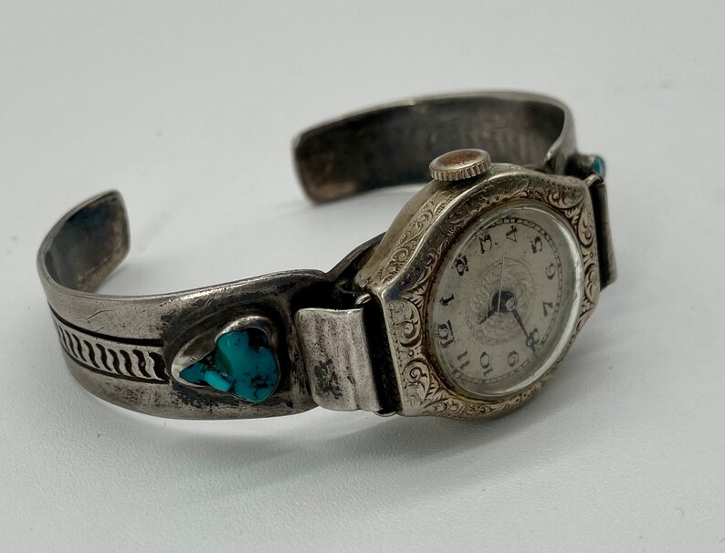 Old Native American Made Ingot Silver Cuff Style Wrist Watch - Etsy