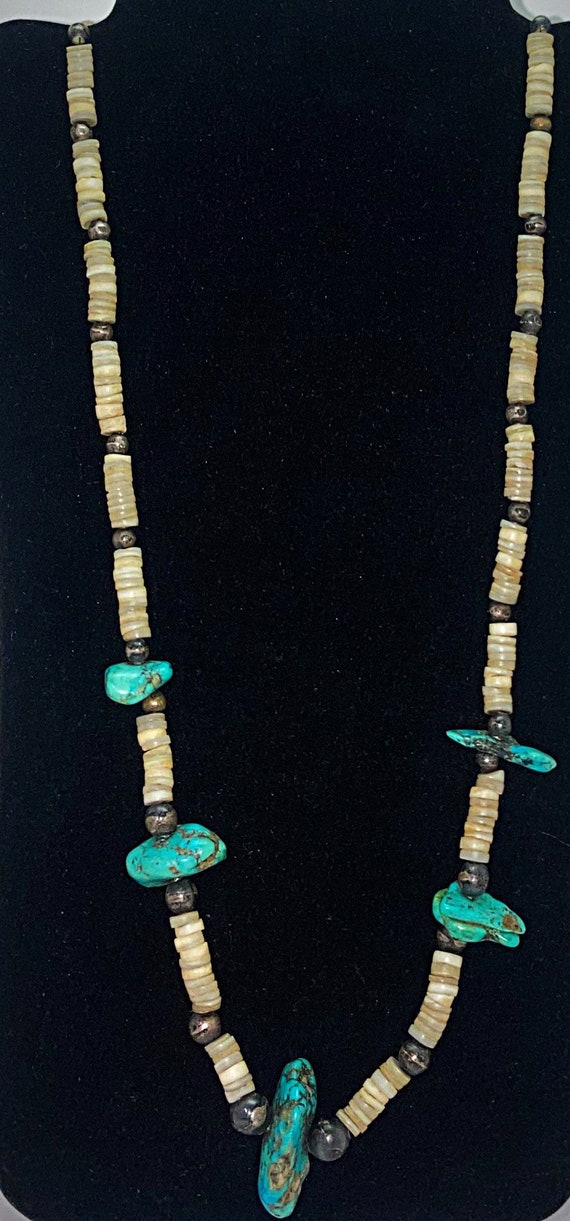 Native American Handmade Heishi Necklace With 5 Natur… - Gem