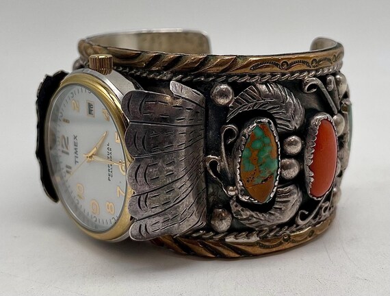 Cuff Watch / Native American Handmade Sterling Silver… - Gem