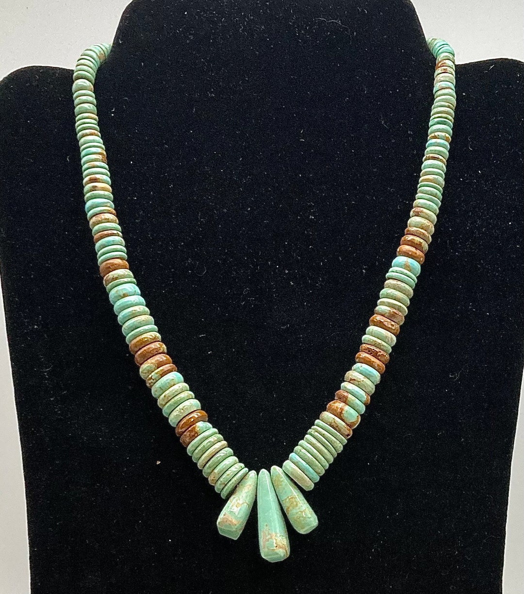 Native American Handmade Turquoise Necklace With Royston Turquoise ...