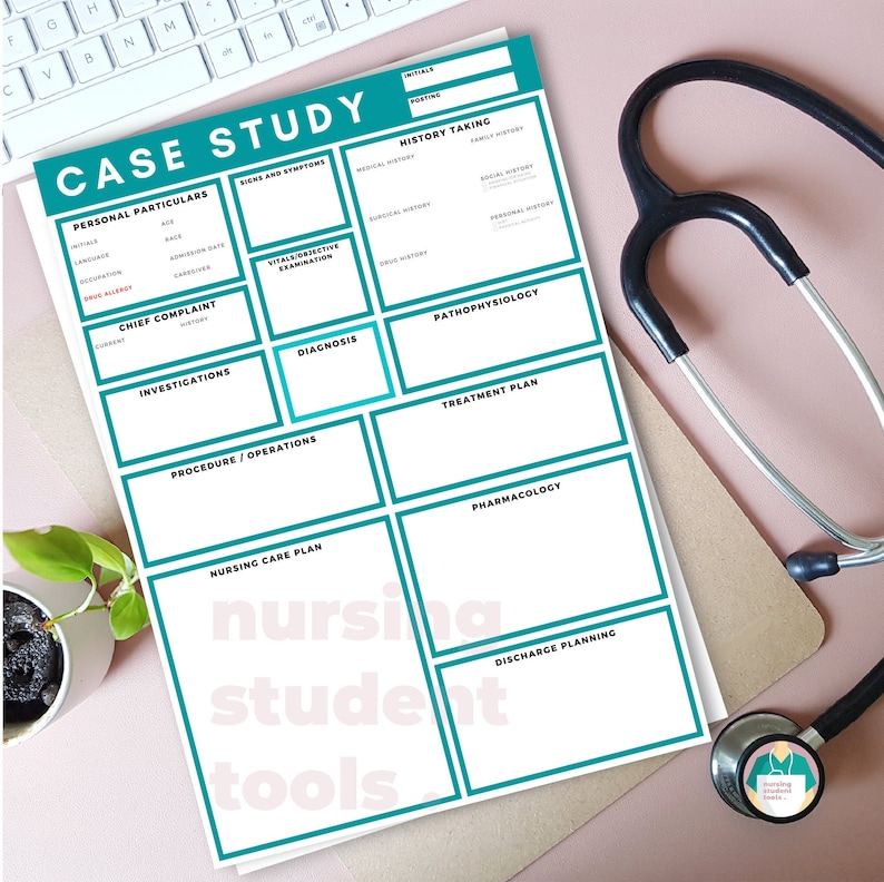 Nursing Case Study Template BLUE | A4 | One-paged | Digital | Printable ...