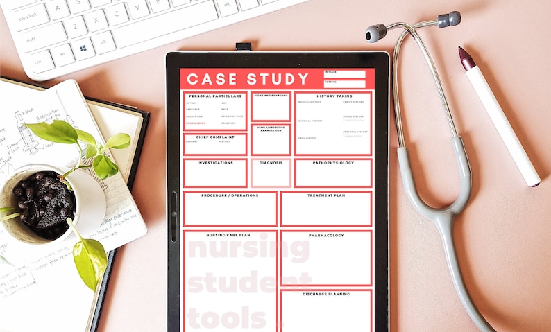 Nursing Case Study Template RED | A4 | One-paged | Digital | Printable ...