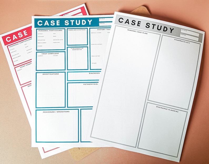Nursing Case Study Template GREY | A4 | Two-paged | Digital | Printable ...