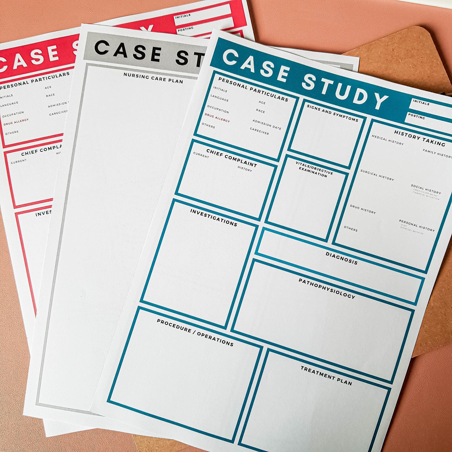 Nursing Case Study Template BLUE A4 Two paged Digital Etsy