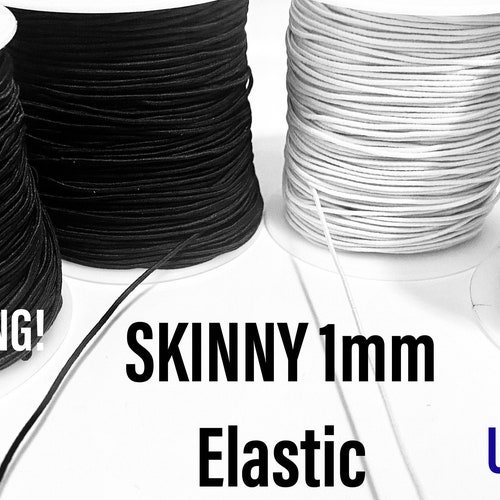 1mm Skinny Elastic White Black Elastic Cord Thin Elastic - Etsy