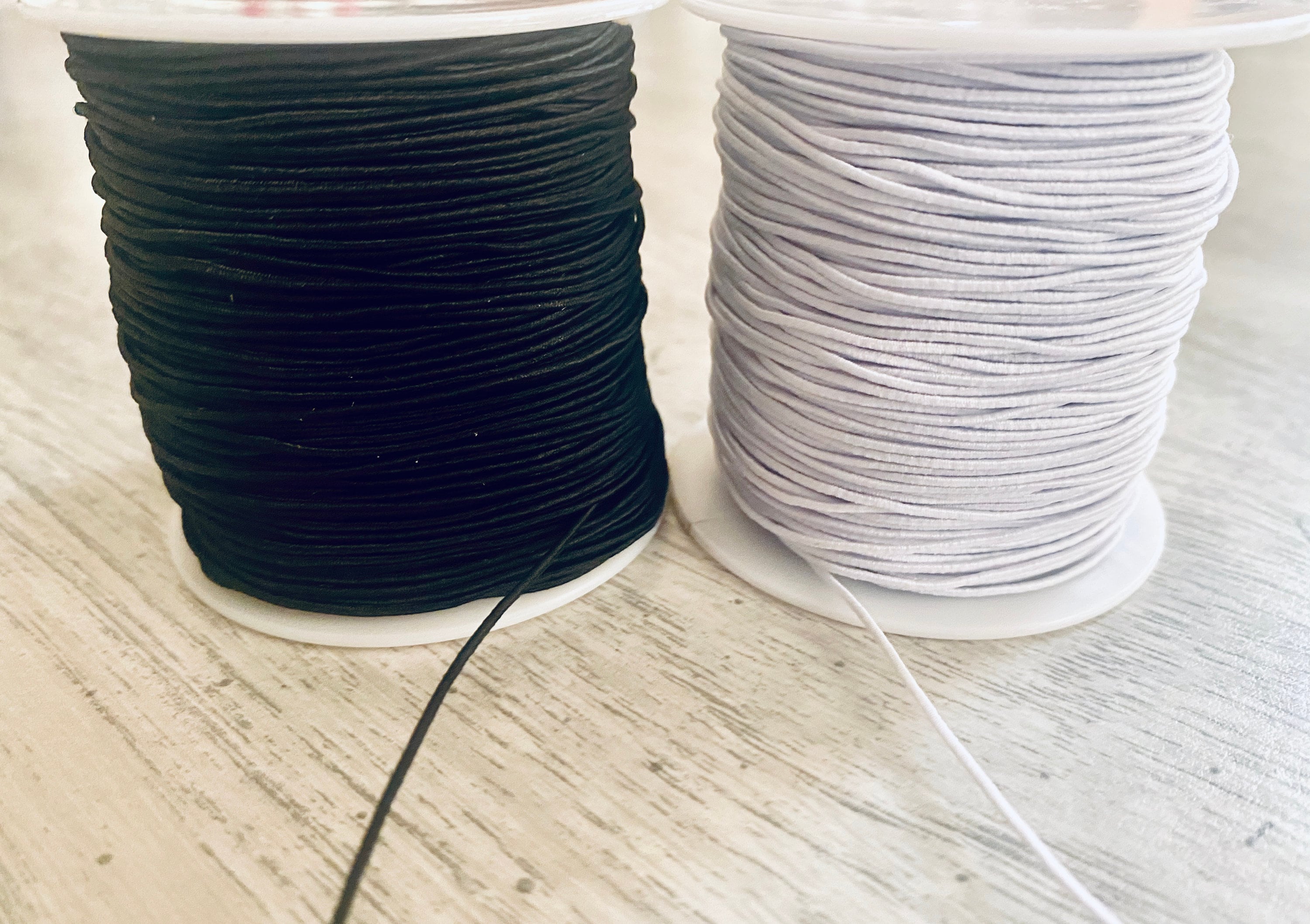 1mm Skinny Elastic White Black Elastic Cord Thin Elastic - Etsy