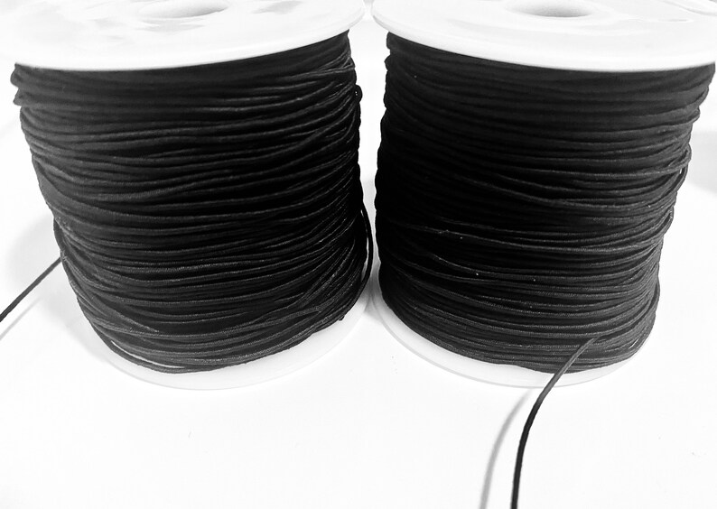 1mm Elastic Cord & String | White, Black Elastic | Skinny Elastic for ...