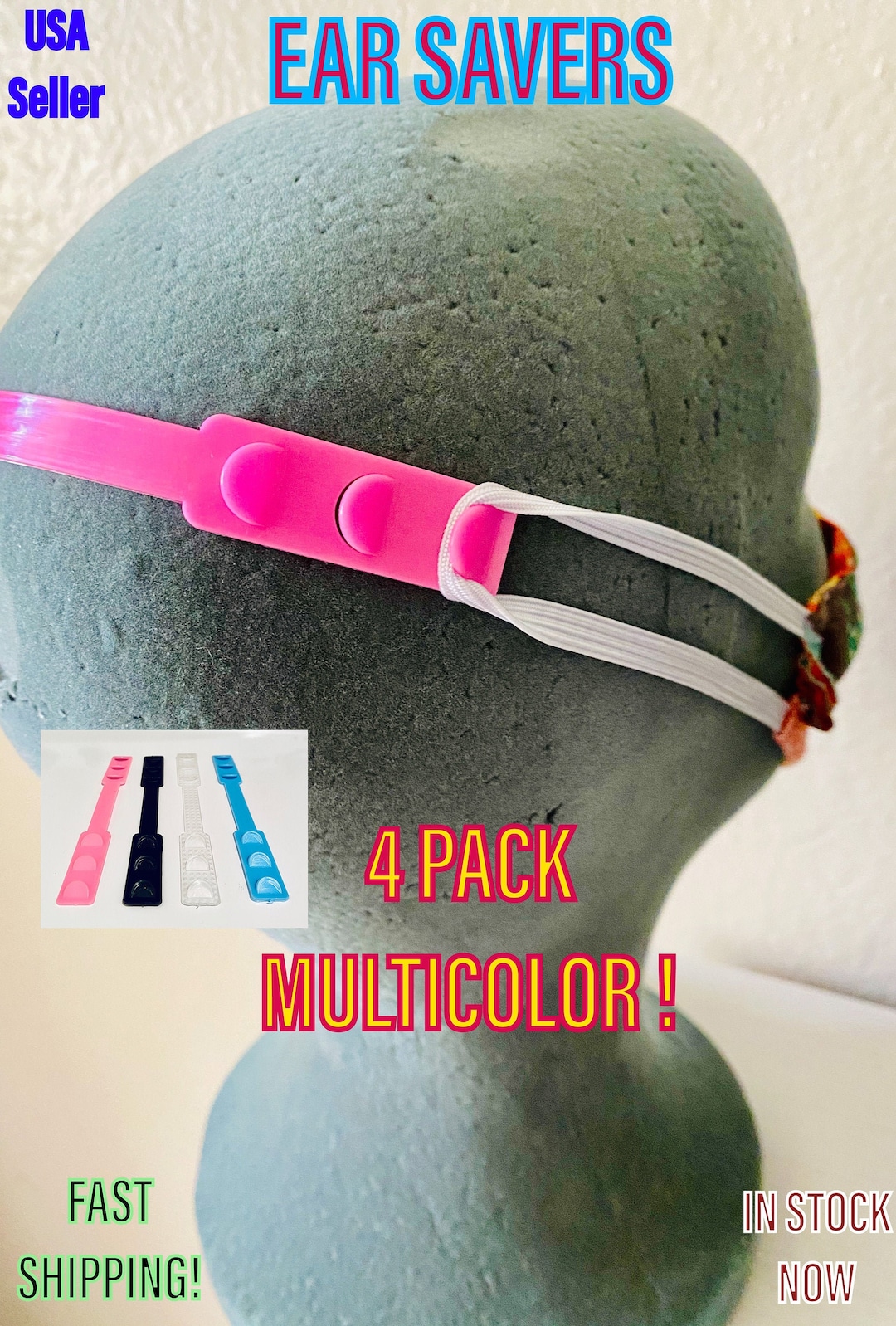 Ear Savers for Face Masks | Adjustable Mask Strap Extenders | Elastic ...