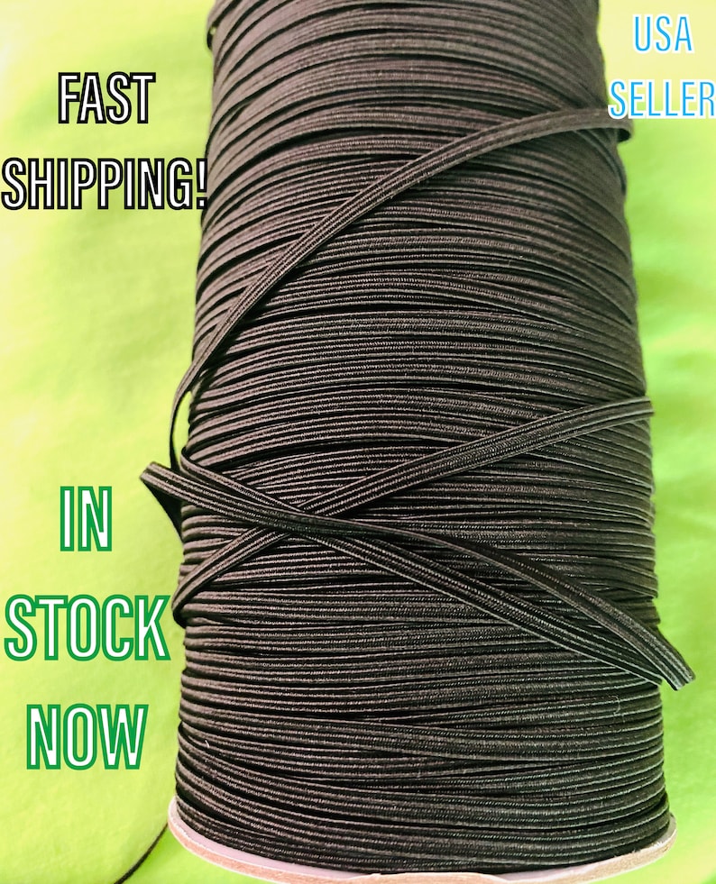 Black Flat Elastic 1/8 Inch Soft Elastic for Sewing Face - Etsy