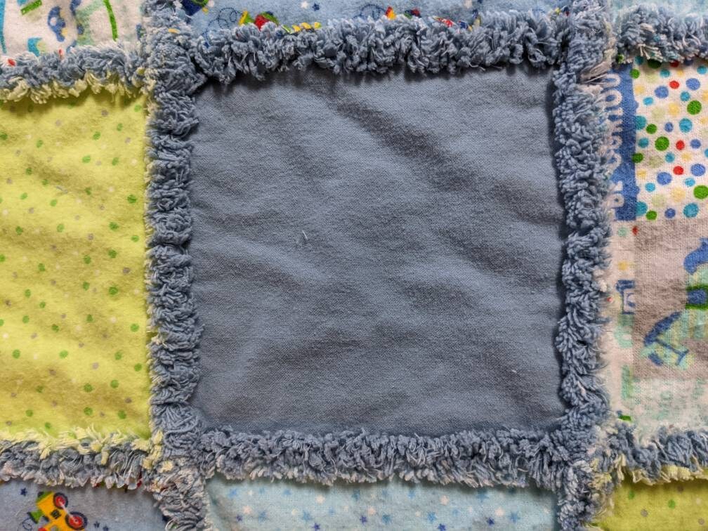 Trains Baby Rag Quilt - Etsy