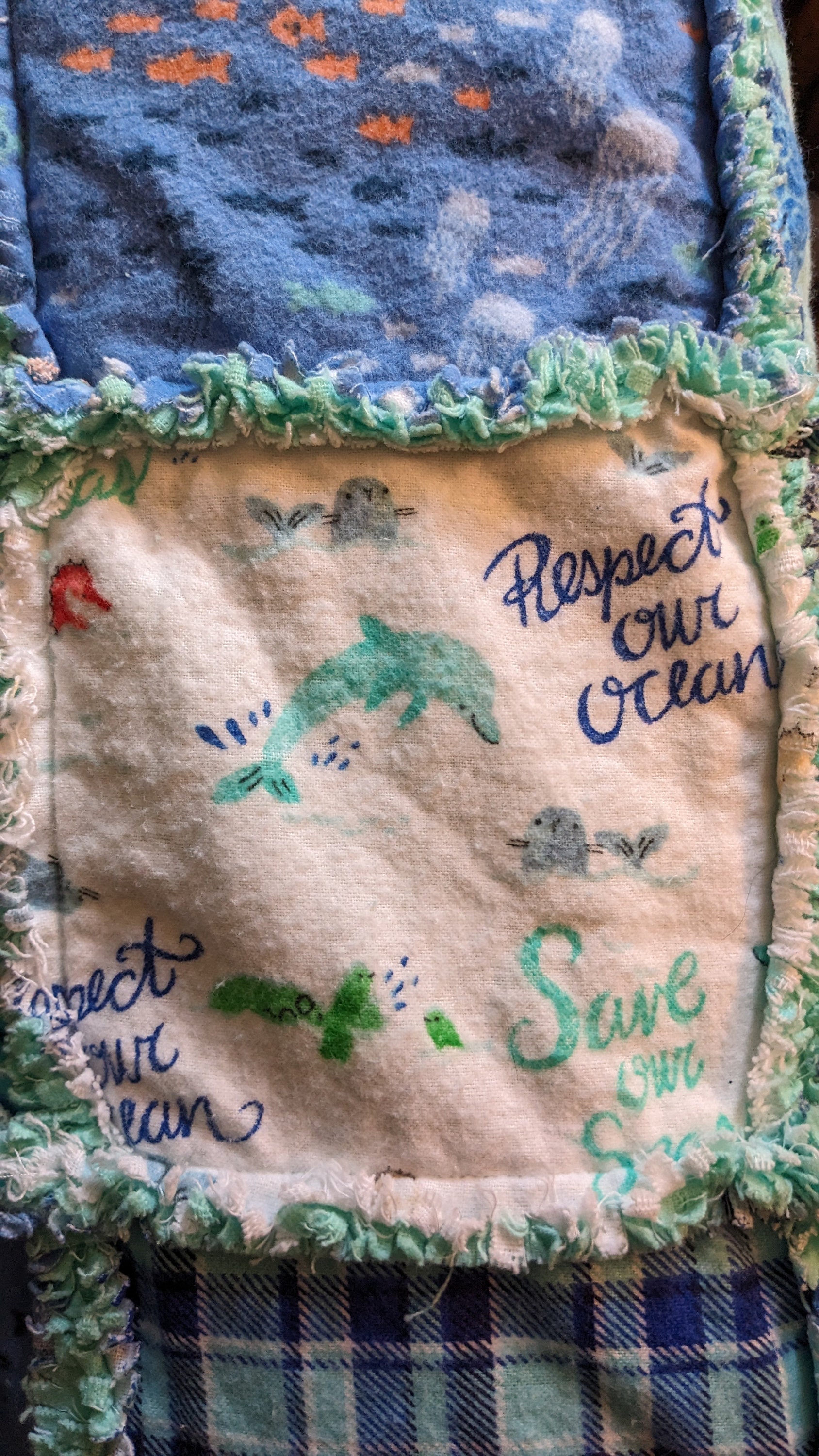 Ocean Baby Rag Quilt - Etsy
