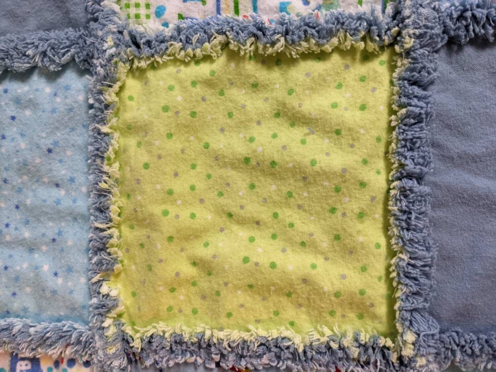 Trains Baby Rag Quilt - Etsy