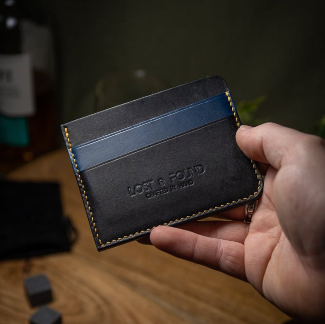 The Jester Horizontal Leather Card Wallet - Etsy Australia