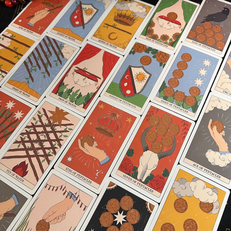 Tarot Deck Moon Magictarot Cards 78 Eco Linen Cardboard Gift - Etsy