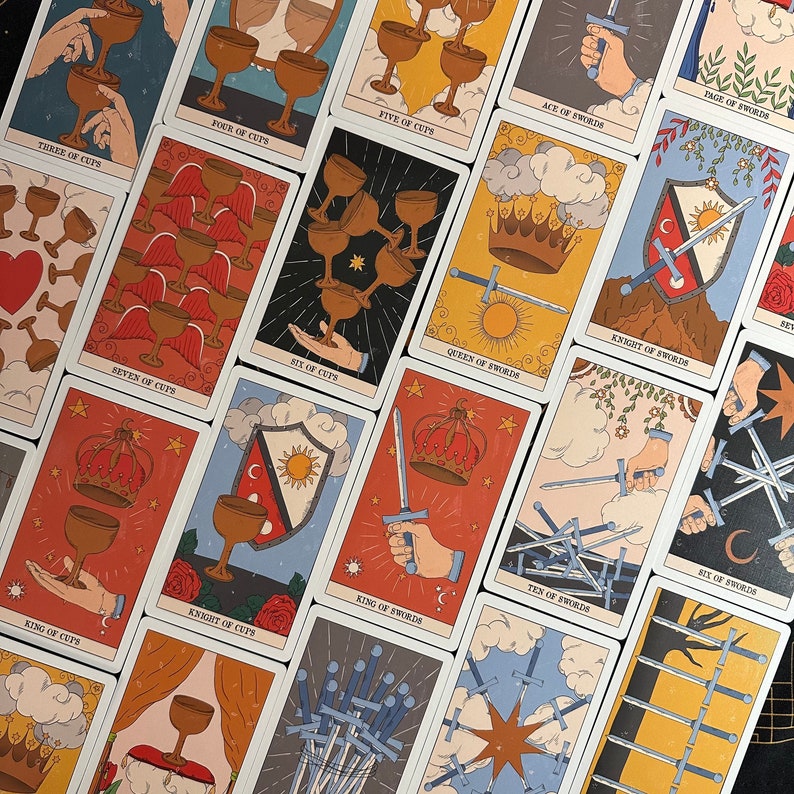 Tarot Deck Moon Magictarot Cards 78 Eco Linen Cardboard Gift - Etsy