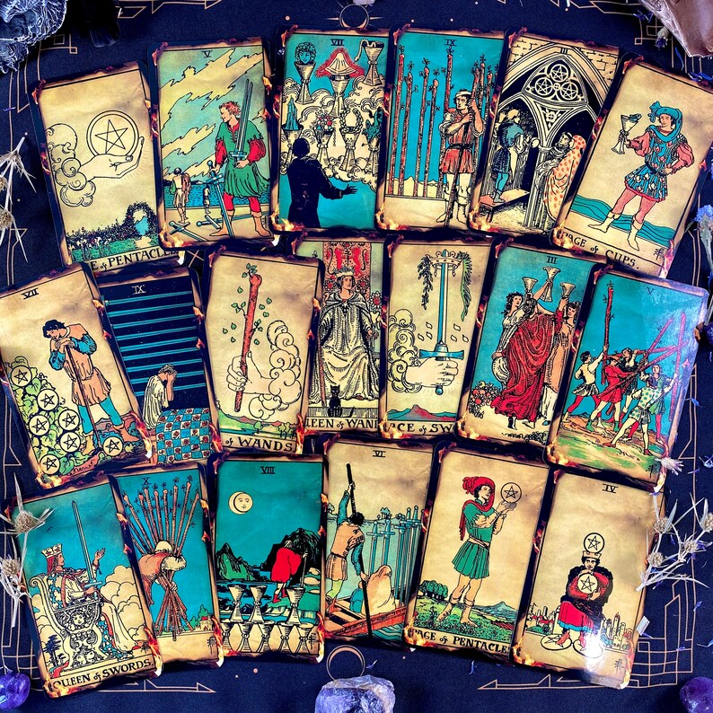 Tarot Deck Fire Plastic Tarot Cards With Guidebook Beginner - Etsy