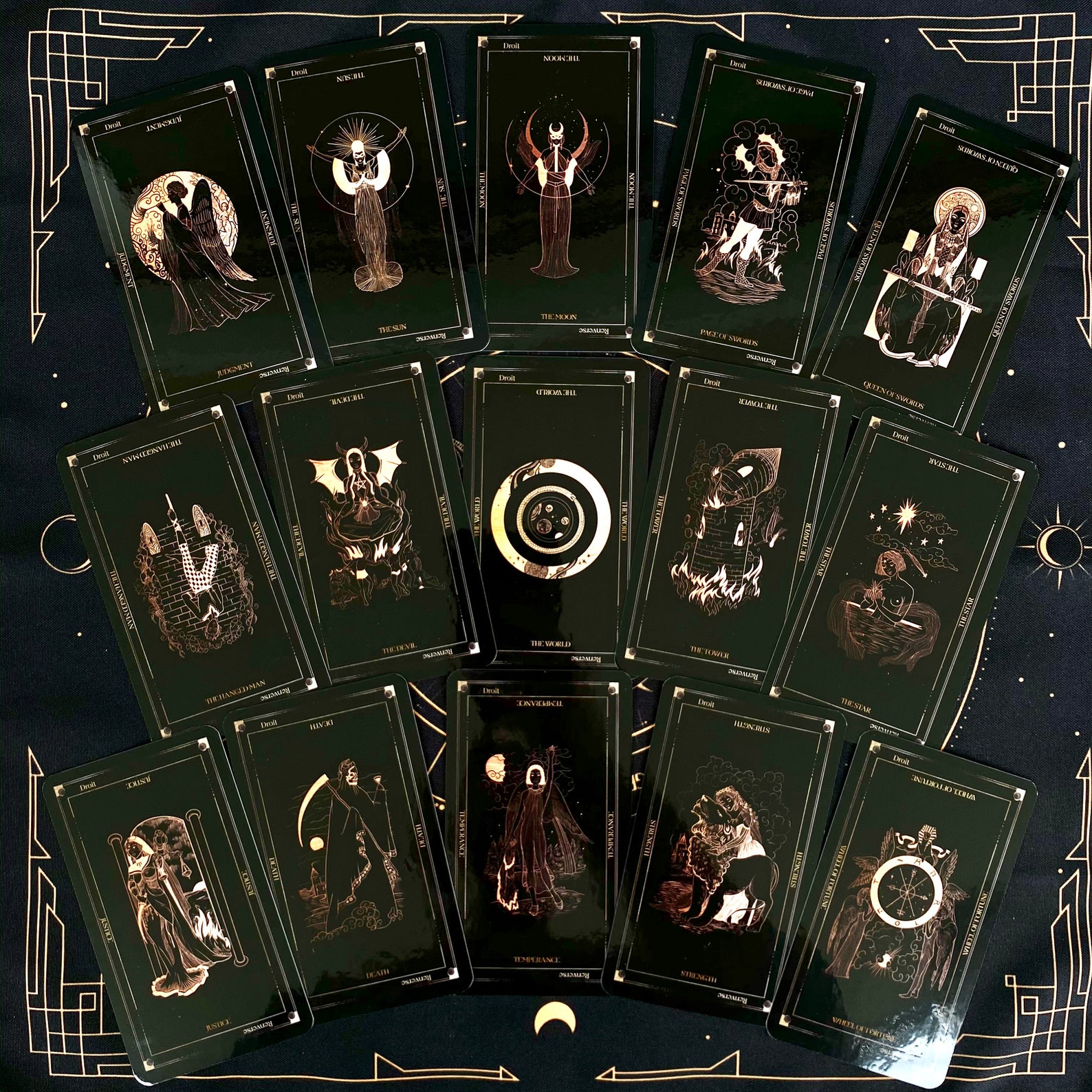 Tarot Deck Mystical Gold Vintageplastic Tarot Cards 78 Gift - Etsy