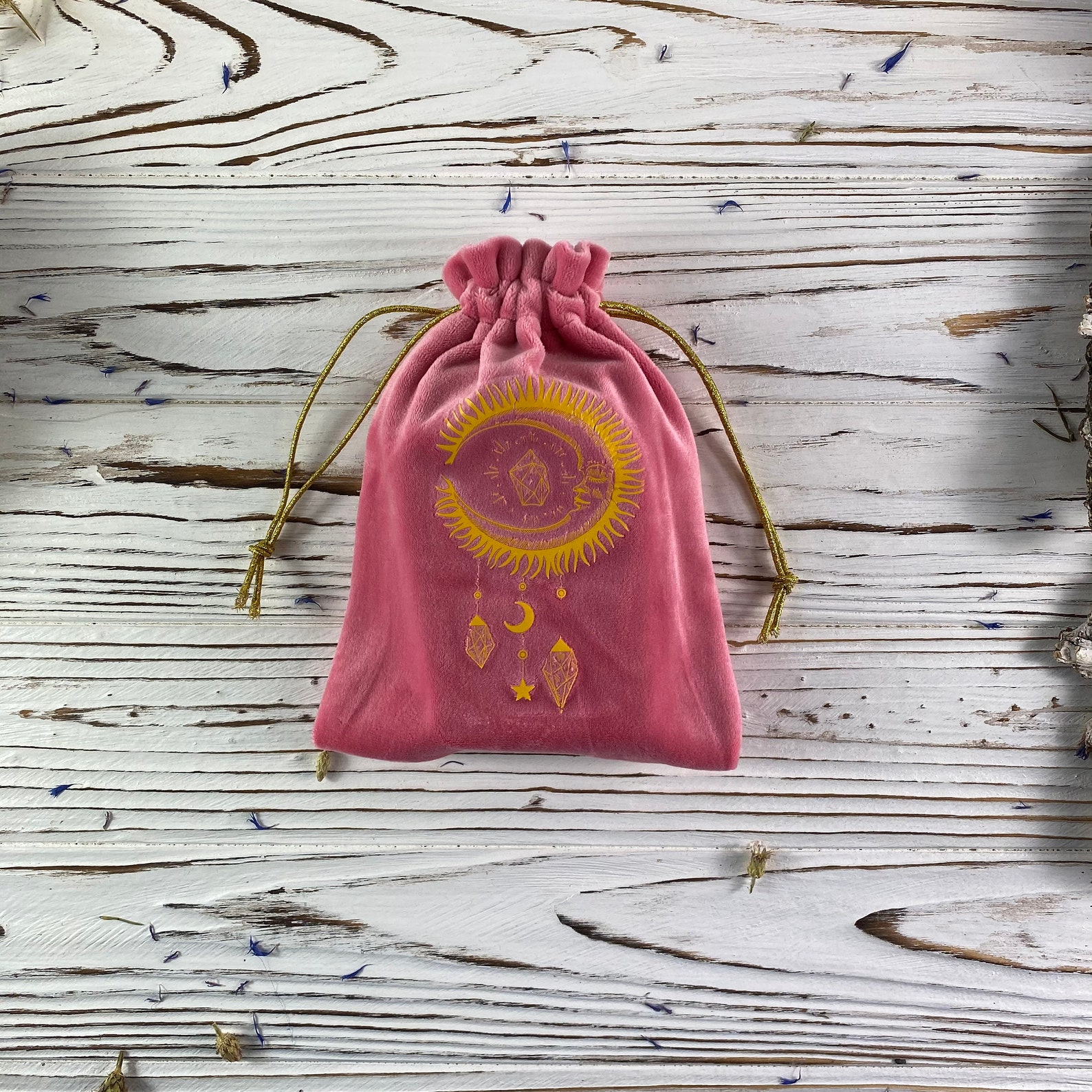 Pink Velvet Tarot Cards Bag - Etsy
