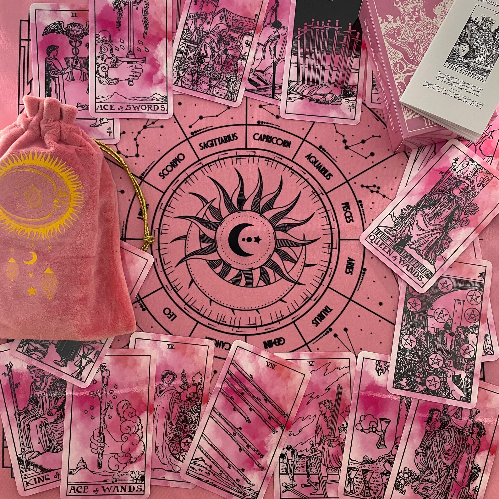 Pink Tarot Cloth for Spread - Etsy