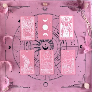 Tarot Deck Pink White Plastic Tarot Cards With Guidebook - Etsy Canada