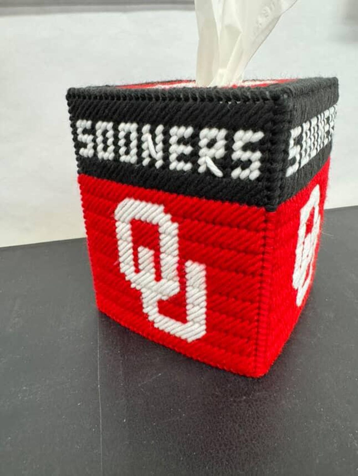 SOONERS OKLAHOMA FOOTBALL Plastic Canvas Tissue Box Cover - Etsy