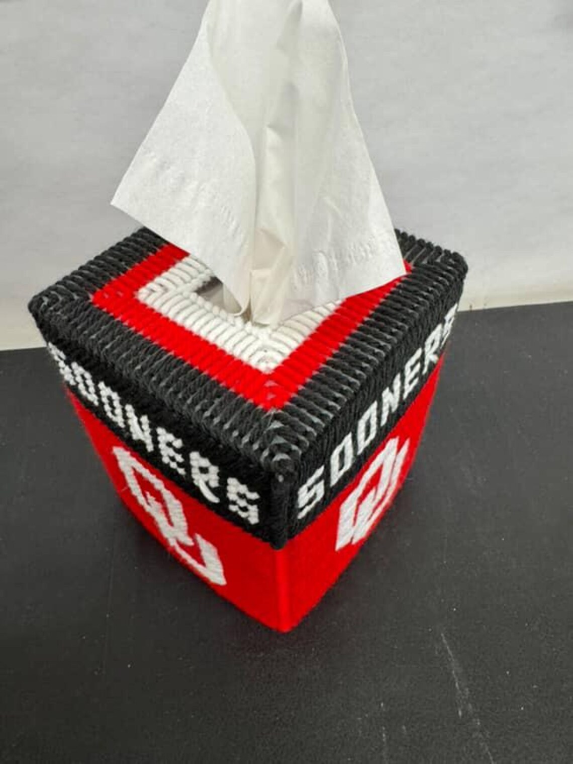 SOONERS OKLAHOMA FOOTBALL Plastic Canvas Tissue Box Cover - Etsy