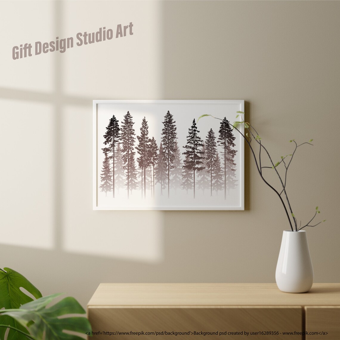 Coniferous Trees, Evergreen Wall Art Decor, Pine Trees Print, Vintage ...