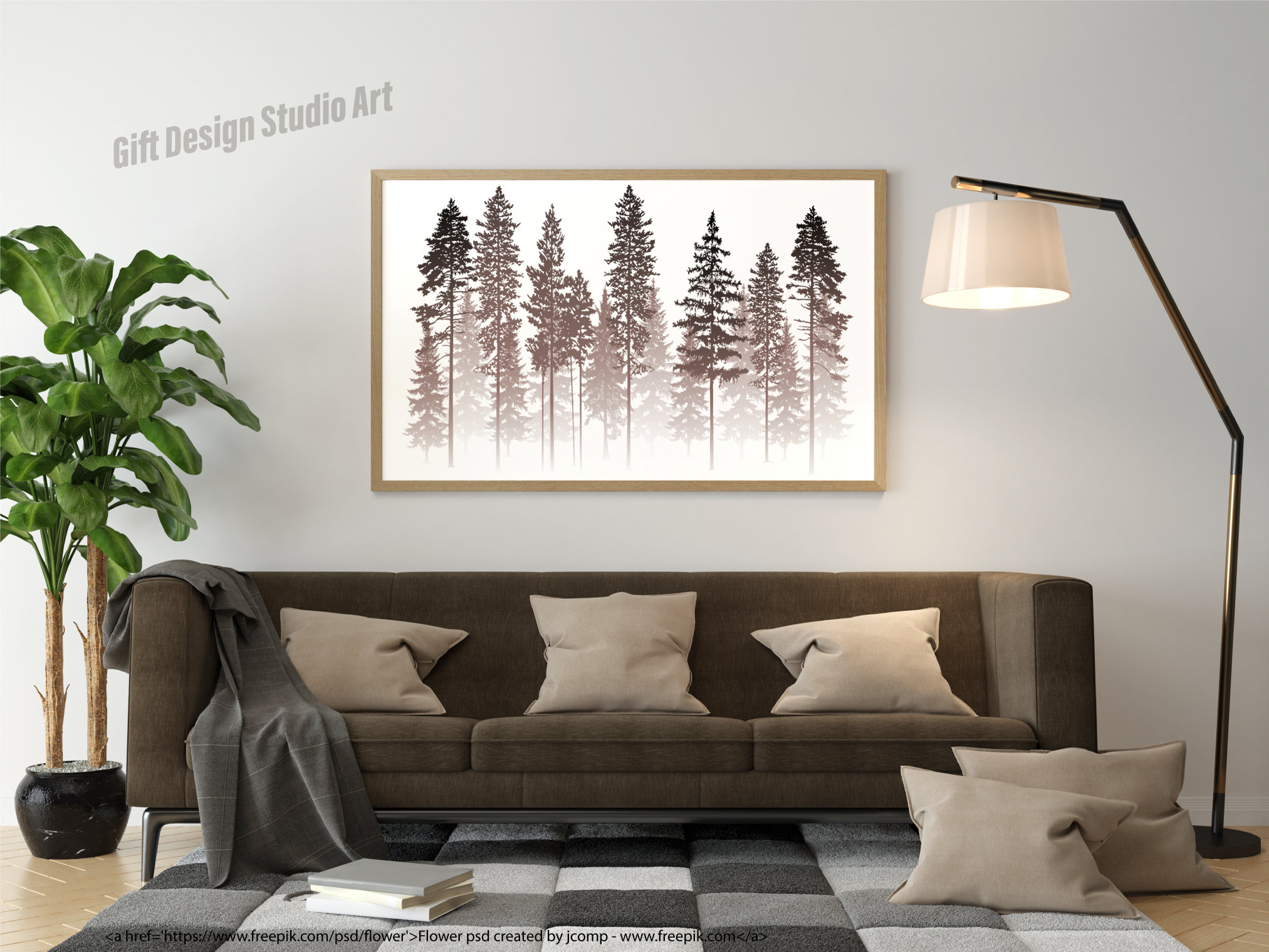 Coniferous Trees, Evergreen Wall Art Decor, Pine Trees Print, Vintage ...