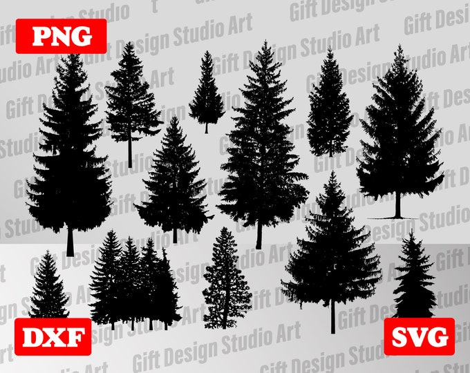 PINE Tree Silhouette SVG Pine Tree Digital Tall Skinny Tree Pine Trees ...